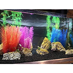 BEGONDIS Aquarium Decorations 3Pcs Fish Tank Artificial Green Water Plants Made of Silk Fabrics Plastic