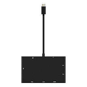 XUNMAIFHB Portable Docking Station,8-in-1 Type-C HUB Expansion Dock hub HDMI HD VGA Converter RJ45 Port, PD Charging, SD Card Slot Fast Transmission