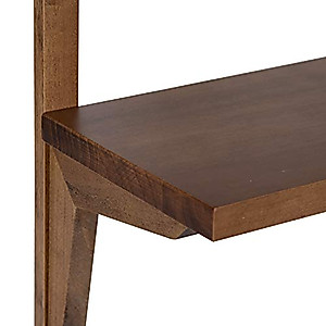 Kate and Laurel Meridien Farmhouse Wood Shelves, 24 x 8 x 24, Rustic Brown, Modern Two Tier Wall Shelf for Storage and Display