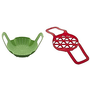 Instant Pot 5252049 Official Silicone Steamer Basket, Compatible with 6-quart and 8-quart cooker and Official Bakeware Sling, Compatible with 6-quart and 8-quart cookers, Red