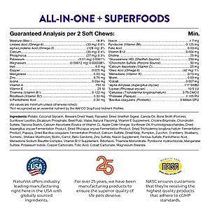 NaturVet Evolutions All-in-One + Superfoods 90ct Soft Chews for Dogs - Bone Broth, Superfoods Provides Nutritional Support for Healthy Digestion, Joints, Skin & Coat, Immune System, Overall Health