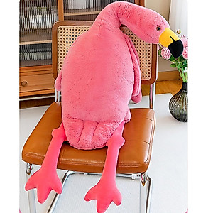Flamingo Stuffed Animal Plush Pillow Cute Giant Flamingo Plush Toy Plush Soft Hugging Pillow Flamingo Stuffed Animal Duck Plush Pillow Gift for Kids Birthday (43.3in Pink)