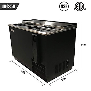Horizontal Bottle Cooler Deep Well 50” Two 2 Door Commercial beer bottle Refrigerator Stainless steel Top Lid NSF -JBC-50-dup-2