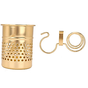 Hair Dryer Holder with Aluminum Storage Holder Wall Mount Hair Dryer Holder Wall Phone Holder with Fixing Screws for Hair Dryer, Hair Straightener(Gold)