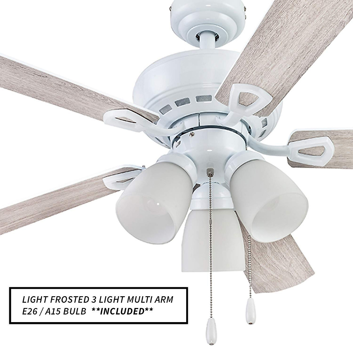 Portage Bay 51444 Miller Park Ceiling Fan, 44, White