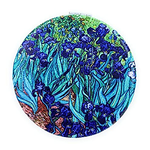 Aeisage Pocket Mirror for Women Small Travel Mirror Magnifying Van Gogh Irises Flower Purse Mirror Compact Unique Gift for Artistic Mom Diameter 2.75 x 0.4 Thickness
