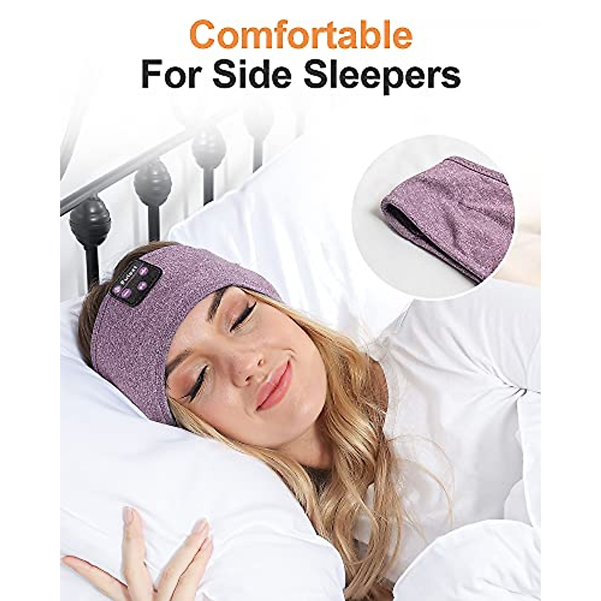 Fulext Sleep Headphones Bluetooth Headband,Sleeping Headphones Sports Headband Headphones, Long Time Play Sleeping Headsets with Built in Speakers Perfect for Workout,Running,Yoga