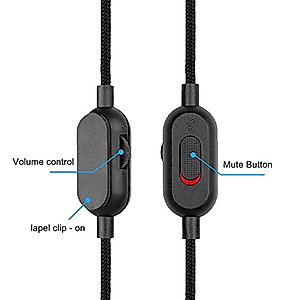 G Pro Audio Aux Cable for Logitech G433/G233/G Pro/G Pro X Headphones Audio Extension Cable with  Inline Mute Switch and Volume Controller Button(Black, 2m)