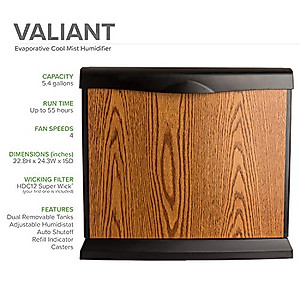 AIRCARE Valiant Digital Whole-House Console-Style Evaporative Humidifier (Honey Oak)