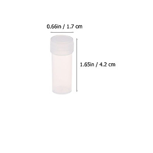 Hemobllo Medication Vials 5ml Plastic Bottles Small Vials Empty Sample Containers with Screw Caps Containers for All Your Pills, Tablets or Supplements (Transparent)