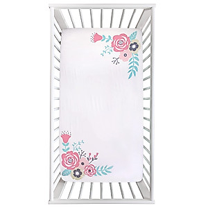 Fisher Price Cotton Fitted Crib Sheet Woodland Wonders Forest Theme Milestone Blanket for Baby Girl with Milestone Blanket Marker Wreath