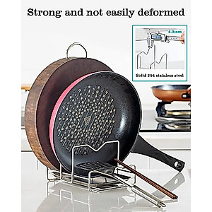 YQh lid holders for pots and pans,Pot Lid Holder,Multifunctional Lid and Spoon Rest Rack with Drip Tray for Pot Lids,cutting board holder stand,pan holder,Bakeware Organizer Rack Holder, Pot Organizer