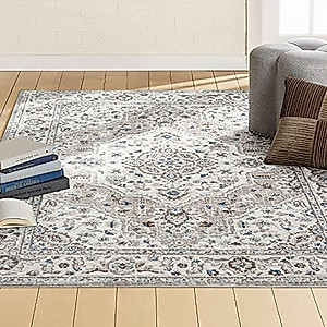 Home Dynamix Belmar Sterling Oriental Medallion Area Rug, Grey/Ivory, 5'2"x7'2" Rectangle