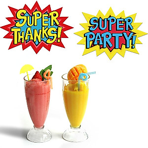 Action Signs Cutouts 12PCS Words and Cityscape Cut-Outs for Party Decoration