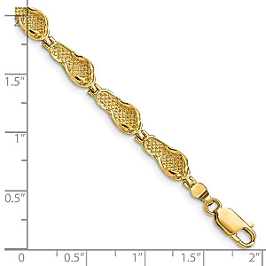 IceCarats 14K Yellow Gold Hawaiian Flip Flop Sandals Chain Charm Bracelet