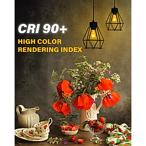 TobeBright A19 Vintage LED Edison Light Bulbs, 4W Equivalent 40W LED Bulbs, 2200K Amber Warm Light Bulbs, E26 Medium Base Spiral Filament Dimmable Light Bulbs for Bedroom Living Room Home, 2-Pack