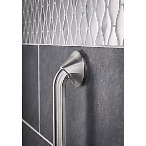 Moen YG2812ORB Bathroom Safety 12-Inch Stainless Steel Transitional Bathroom Grab Bar, Oil-Rubbed Bronze