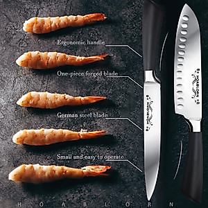 Kitchen Knife Set with Block,HOABLORN Acacia Wood Block Knife Set 15 Pcs with Extra Wine Set,Professional Knives Set for Chefs Family,Best Kitchen Gifts for Housewarming