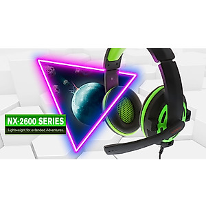 Nyko NX-2600 Wired Headset for Xbox One - Lightweight Headphones w/Adjustable Microphone - Compatible w/Xbox 1, Xbox X|S, Switch, PS4 and PS5 - Xbox One Accessories (Black and Green)