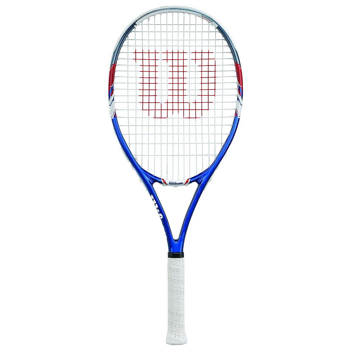 Wilson US Open Adult Recreational Tennis Racket - Grip Size 3 - 4 3/8", Red/White/Blue