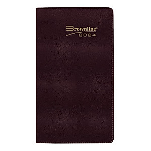 Brownline Essential Monthly Pocket Planner, 18 Months, July 2023 to December 2024, Stitched Binding, 6.5" x 3.5", Assorted Colors (CA12.AST-24)