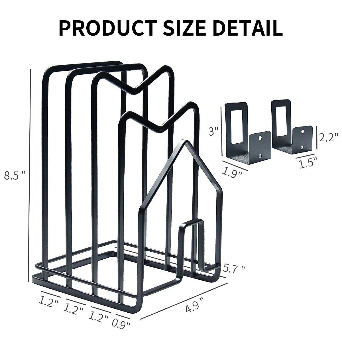 Aosome Pot Lid Holder, Cutting Board Holder Organizer-Multifunctional Kitchen Countertop Stand Organizer for Pots/Pans/Dishes/Plates/Books