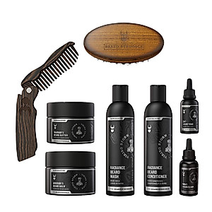 The Beard Struggle Ultimate Beard Growth Kit for Men Balm, Butter, Brush, Comb, Oil, Wash, & Conditioner for Moisturizing Beard - Viking Storm, Silver Collection