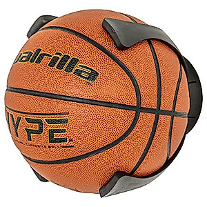 Silverback Basketball Holder Compatible with Men's, Women's, Youth Basketballs, Soccer Balls, Volleyballs, and Kickballs,Black