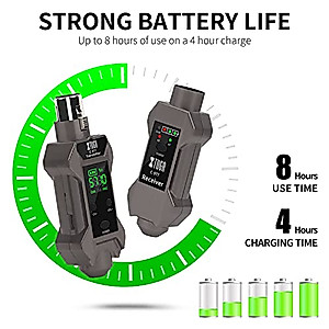 XTUGA C-977 UHF Wireless XLR Transmitter and Receiver& Wireless Guitar Transmitter Receiver,Rechargeable Mic Adapter 16 Channels 164ft Range for Dynamic Microphone,Audio Mixer,Electric Guitar Bass