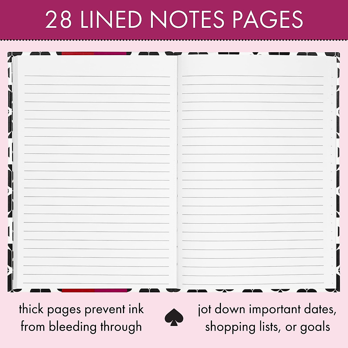 Kate Spade New York Undated Daily Planner, Large Journal Planner, To Do List Notebook, Hardcover Personal Organizer, Spade Flower Stripe