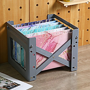 Qeeenar 24 Pcs Marble Desgin Decorative Hanging File Folder with 1/5 Cut Adjustable Tabs, Letter Size Gold Design File Folder Cabinet Inserts Organizer for Office School and Home