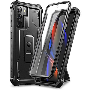 Dexnor for Samsung Galaxy S21+ Plus Case, [Built in Screen Protector and Kickstand] Heavy Duty Military Grade Protection Shockproof Protective Cover for Samsung Galaxy S21 Plus 5G, 6.7 inch Black