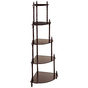 Frenchi Home Furnishing 5-Tier Corner Stand, Mahogany