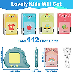TALONITE Talking Flash Cards for Toddlers 2-4 Years, 224 Sight Words Speech Therapy Toys, Learning Educational Toys with Music for 2 3 4 5 6 Year Old Boys Girls