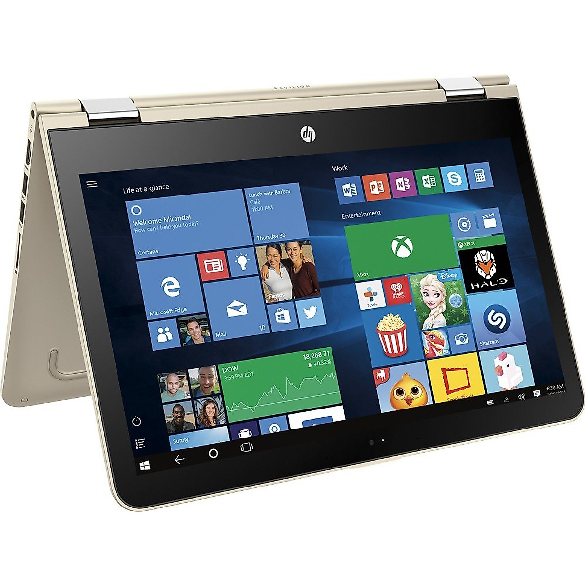 HP 2016 X360 Touchscreen 13.3-inch FHD 1920 x 1080 2-in-1 Convertible Laptop (Intel Core i5-6200U, 8GB RAM, 128GB SSD, HDMI, IPS, Backlit Keyboard, Bluetooth, 802.11ac, Win10- Modern Gold)