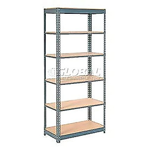 Global Industrial Heavy Duty Shelving 48"W x 24"D x 84"H With 6 Shelves, Wood Deck, Gray