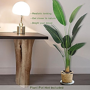 Softflame 5ft Bird of Paradise Palm Artificial Tree, Tropical Plants in Pot, Real Touch Technology, Artificial Plant with 3 Trunks, Perfect for Home Office Indoor Decoration