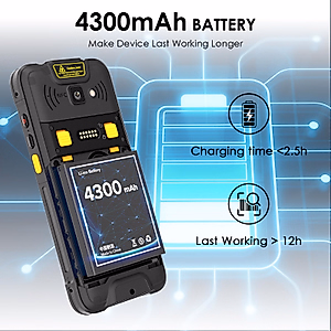 Posunitech Android 13 Barcode Scanner Handheld Mobile Computer 4GB+64GB Rugged Data Terminal PDA with 1D/2D Zebra-SE4710 Reader Bluetooth Wi-Fi 6 NFC 4G for Logistics, Warehouse, Retail