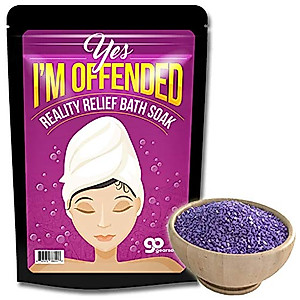 Yes, I'm Offended Bath Soak - Purple Bath Salts Luxury Bath Girlfriend Gifts for Best Friends Bath and Body Gifts for Women Mediterranean Sea Salts Sarcastic Gifts Funny Novelty Bath Spa Gifts
