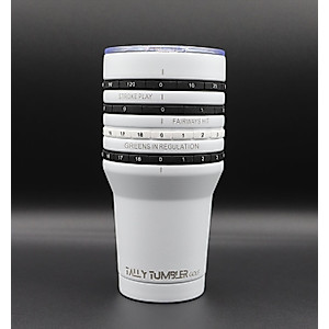 Tally Tumbler Golf Stainless Steel Cup, 30 oz Leak Proof Lid, Double Wall Insulation, Golf Tumbler with Score Keeping Counter used for strokes per hole, Greens in Regulation & Fairways Hit
