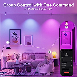 VvLons Smart Light Bulbs with Remote, 16M Colors RGBW Dimmable WiFi Bluetooth Smart Bulbs Led Color Changing Light Bulbs Compatible with Alexa Google Home, A19, E26 9W 800 Lumens Equivalent 60W (2)