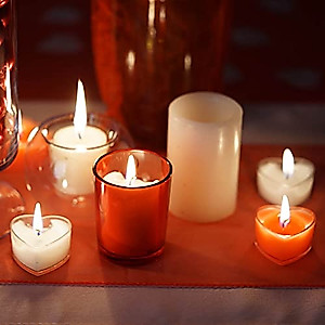 Efavormart 12 Pack White Heart Shaped Tea Light Candles Birthday, Proposal, Wedding, Party, Engagement, and Table Decor