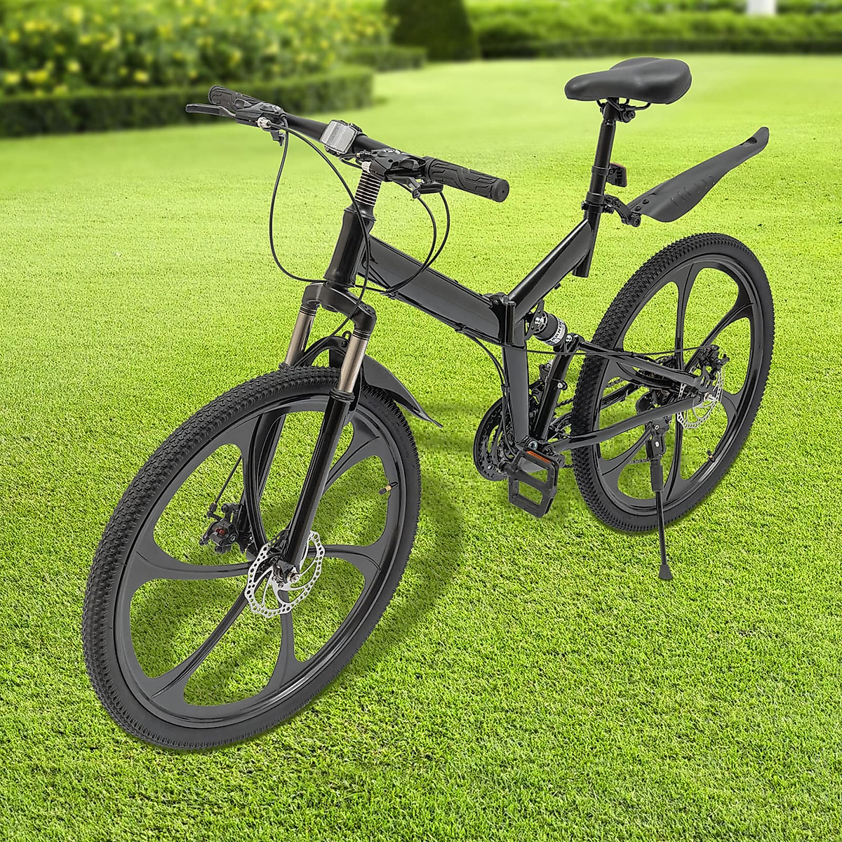 Dodoam 26" Mountain Bike 21 Speed Bicycle MTB Disc Brake Full Suspension Dual Disc Brake