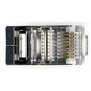 Tupavco TP806 Shielded RJ45 CAT5 CAT5E Crimp Connector (100 Pack Bag) 8P8C STP Ethernet Network Cable Plug Crimp Jack...