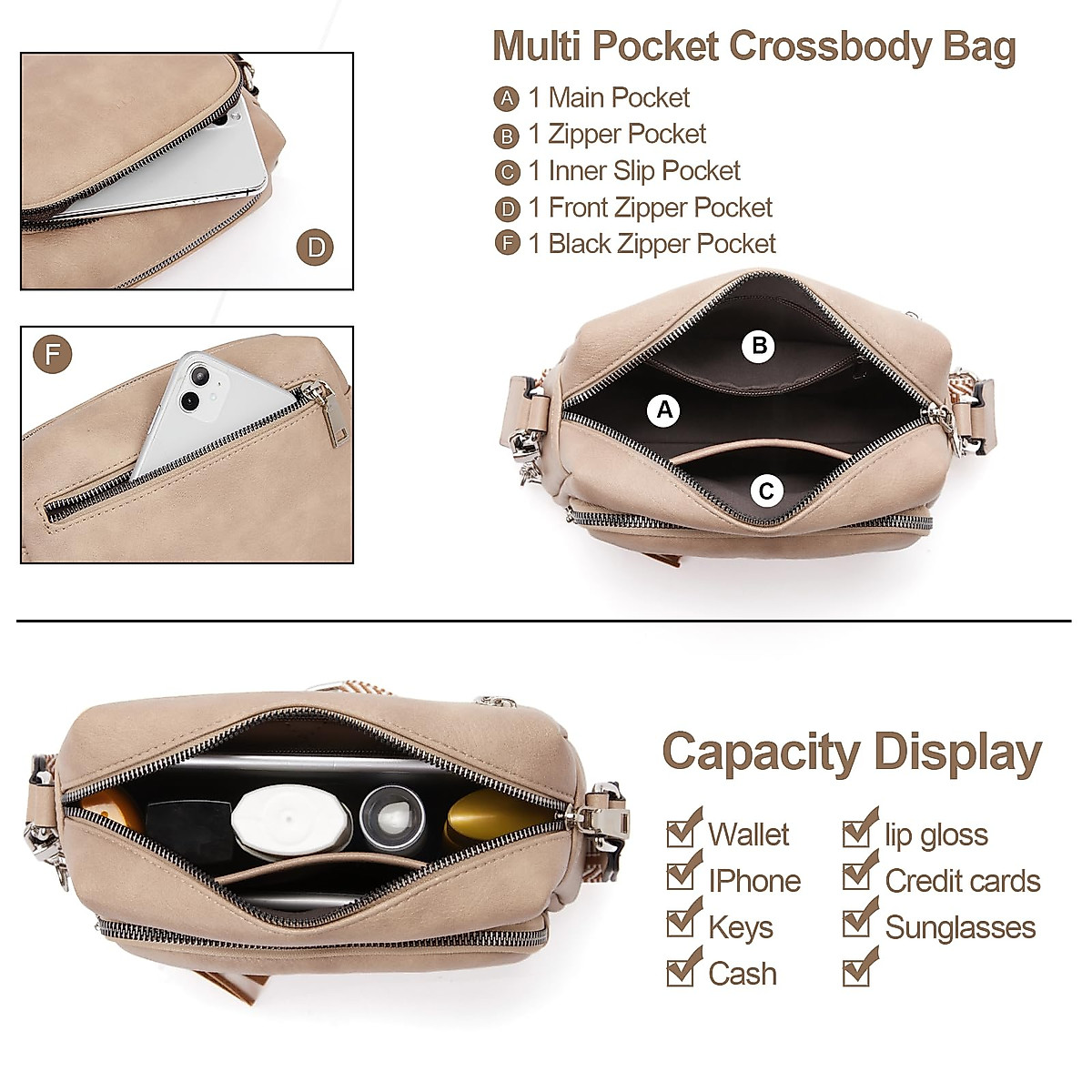 CLUCI Backpack Purse for Women+Crossbody Purses for Women