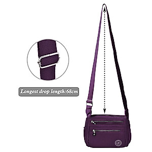 LassZone Nylon Crossbody Bag for Women Multi Pocket Casual Messenger Bag Lightweight Shoulder Handbag Ladies Waterproof Travel Purse