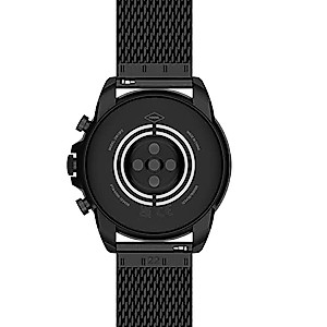 Fossil Unisex Gen 6 44mm Stainless Steel Mesh Touchscreen Smart Watch, Color: Black (Model: FTW4066V)