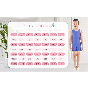 speerise High Stretch Gymnastics Leotards for Girls with Hair Scrunchie, Unitard Kids Short Tank Biketard Dance Costumes Gymnastics Outfit Ballet