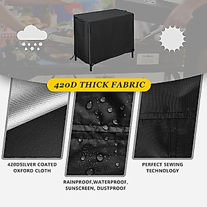 SELUGOVE Waterproof 2-Burner Camp Stove Cover 420D Oxford Fabric Thick Black for Camp Chefs EX60LW EX280LW PRO60Xetc.14" And 16" Double Burner System - 34" L × 16" W × 21" H