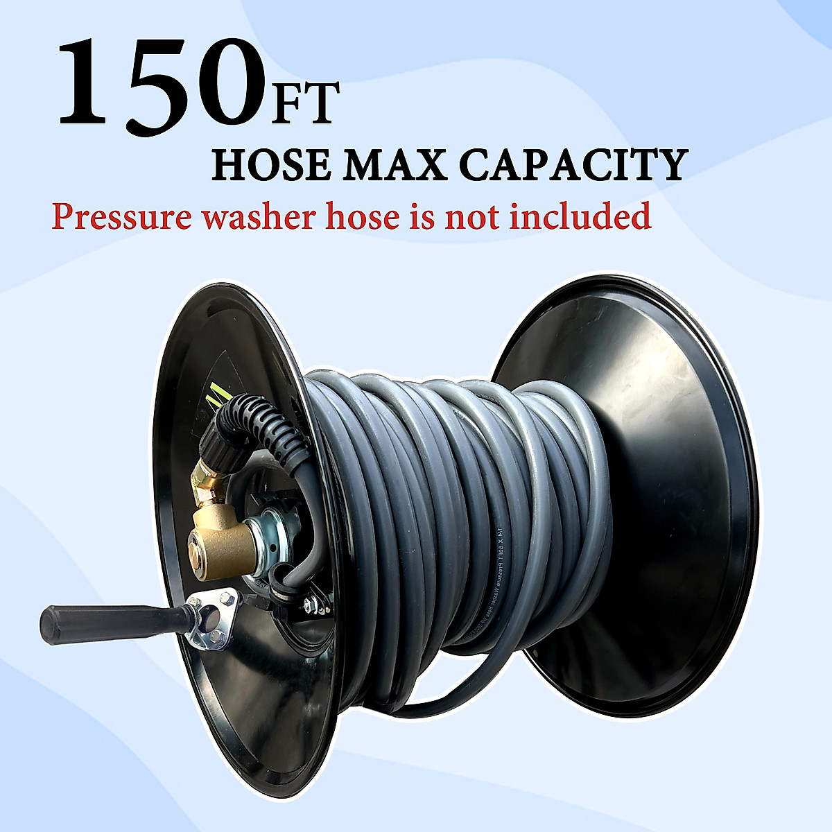 M MINGLE Pressure Washer Hose 50 FT x 1/4", High Pressure Washer Hose Reel 150ft